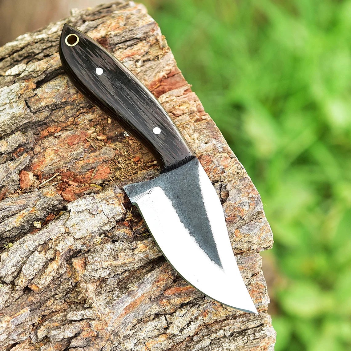 "Custom Handmade 1095 Forged Steel Skinning Knife | Wenge Wood Handle ...