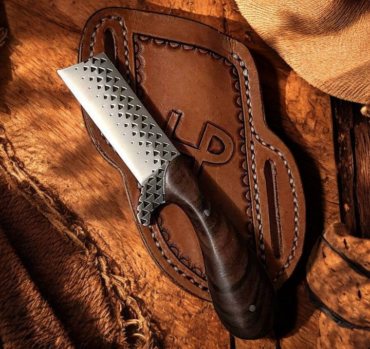 Farrier Rasp Bull Cutter Knife | File Steel Burl Rosewood – KBS Knives ...