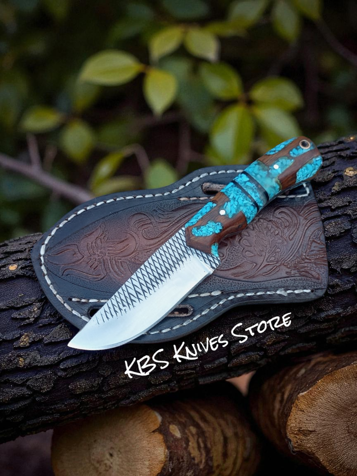 Ranch Knife | 8.5" Rasp Steel Blade with Leather Sheath – KBS Knives Store