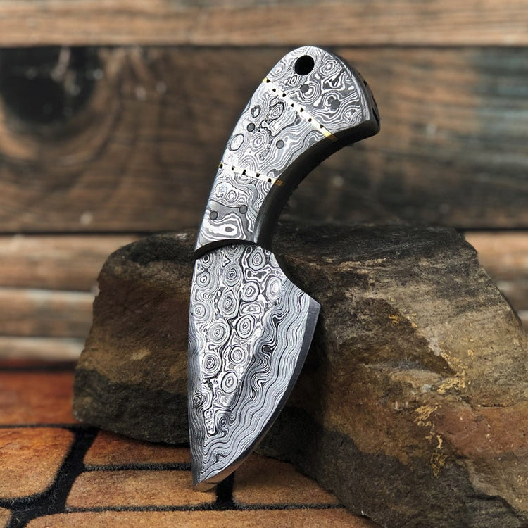 Custom Handmade Full Damascus EDC Knife – KBS Knives Store