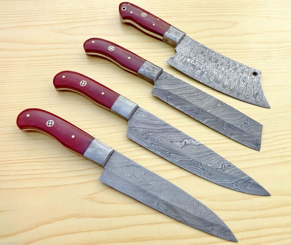 damascus steel kitchen knives set – KBS Knives Store