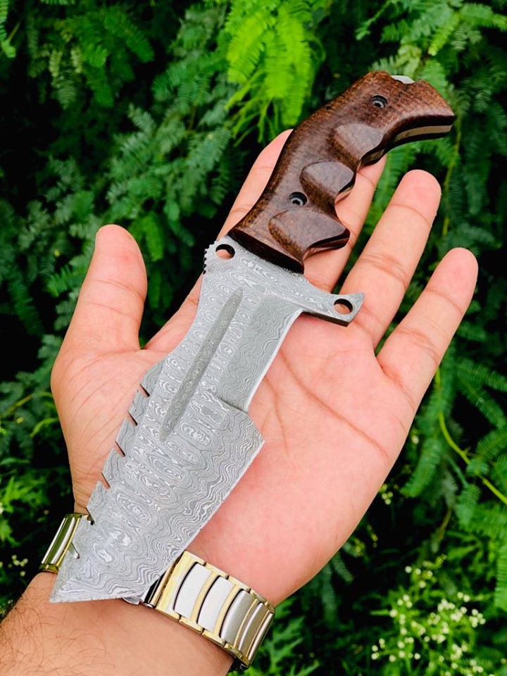 10-Inch Tracker Knife for Sale 10-Inch - Full Tang Damascus Steel Blad ...