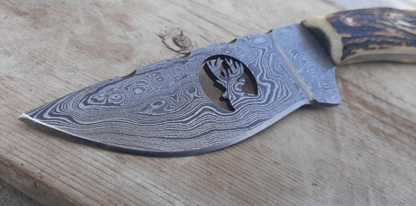 Damascus Wire-cut Blade Hunting Skinner Knife – KBS Knives Store